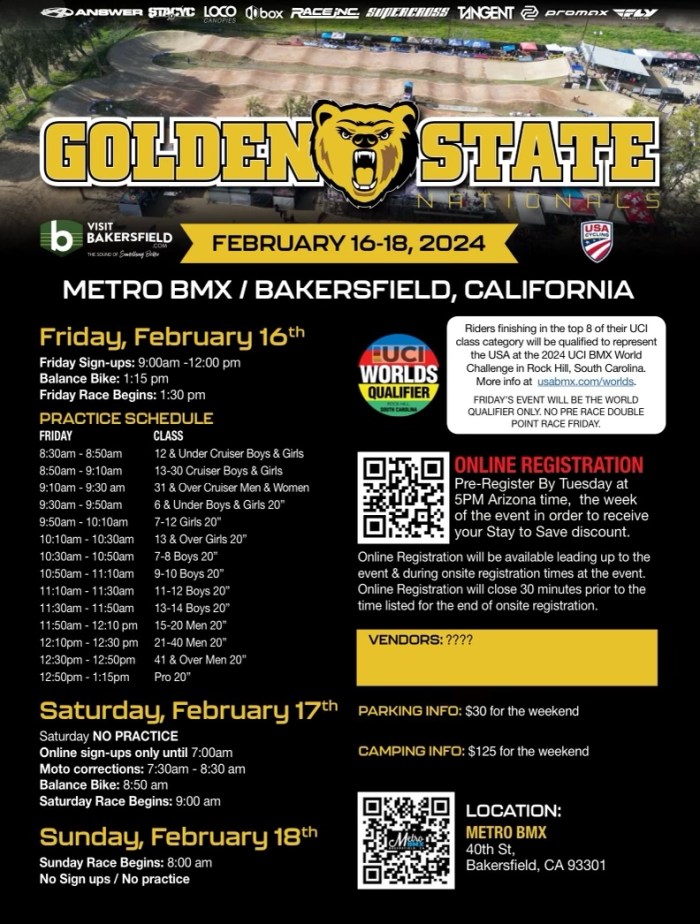 🐻 USA BMX: Golden State Nationals / Worlds Qualifier Number Four – BMX ...